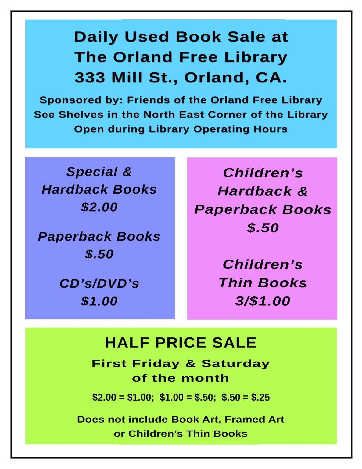 Friends of the Library Book Sales - Orland Free Library